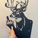 Peek-a-boo Flipping off Deer Metal Sign, Middle Finger Sign, Funny Yard ...
