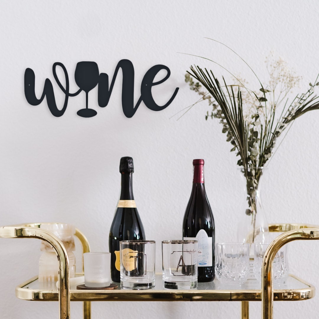 Wine Metal Sign, Wine Bar, Kitchen Sign, Winery, Home Bar Decor, Bar ...