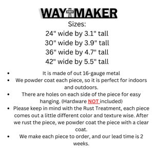 Waymaker Door Topper, Faith Metal Sign Christian Gift, Christian Sign ...