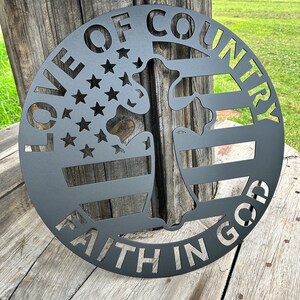 Faith American Flag Metal Sign, Patriotic Decor, Flag Wall Sign ...