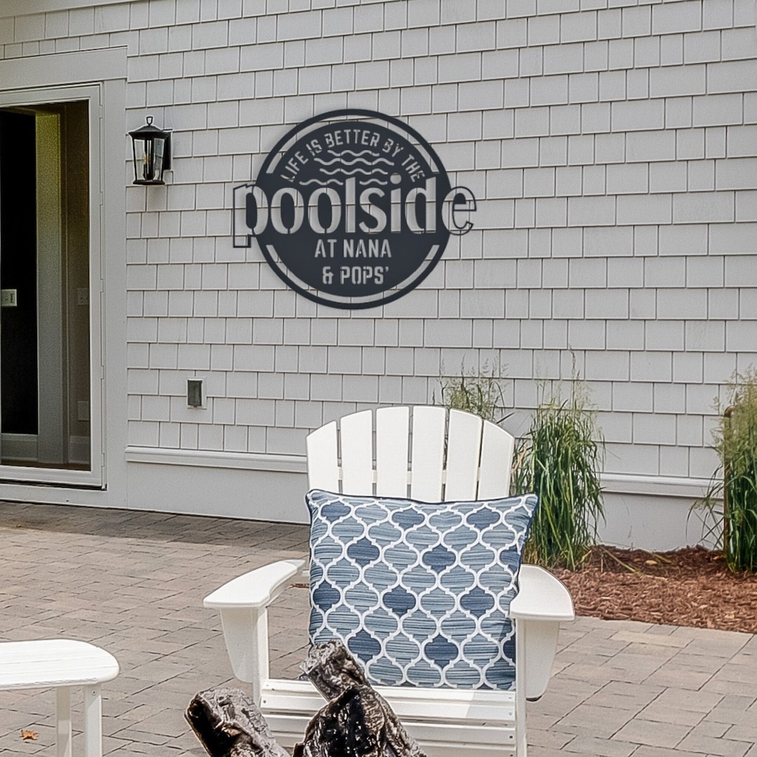 Personalized Pool Sign, Metal Pool Sign, Poolside Sign, Custom Metal ...