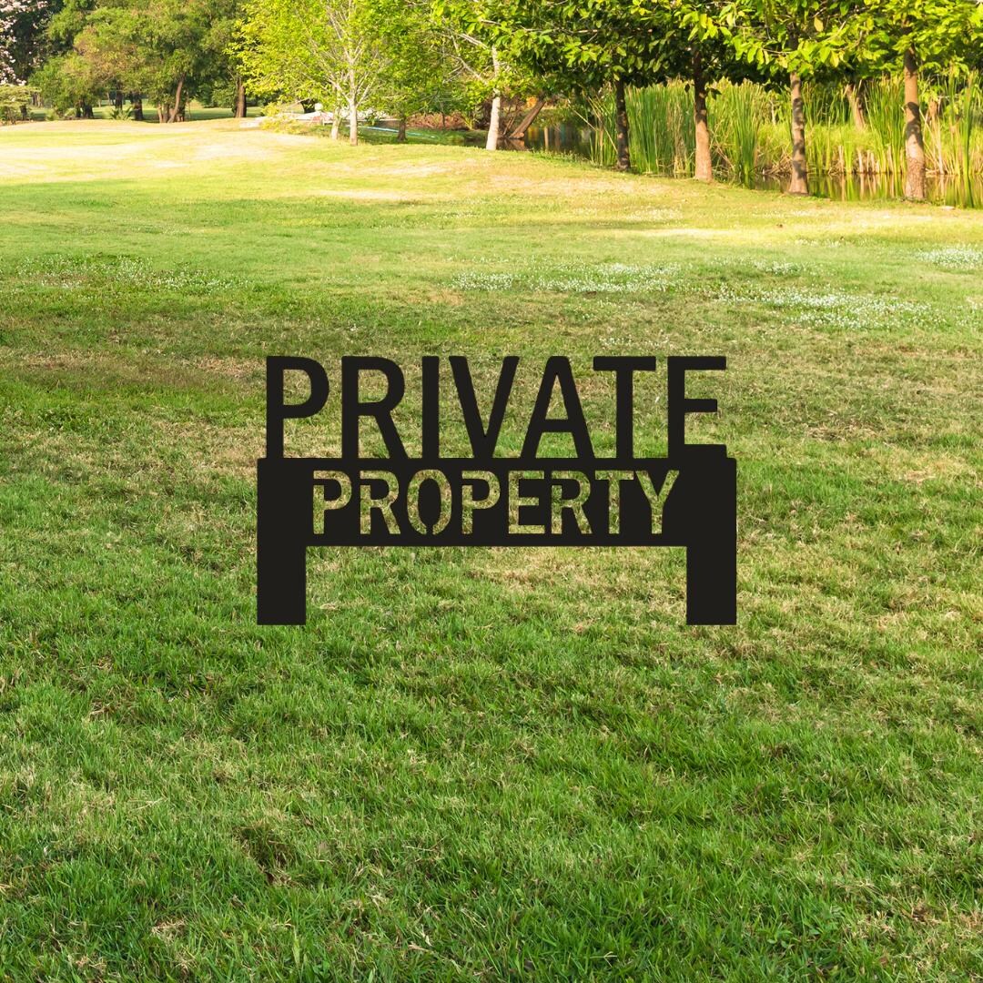 Private Property Sign, Property Signage, Outdoor Metal Sign, Front Yard ...