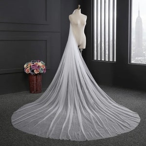 Cathedral Tulle Veil, Royal Length Veil 500cm, White Bridal Wedding ...