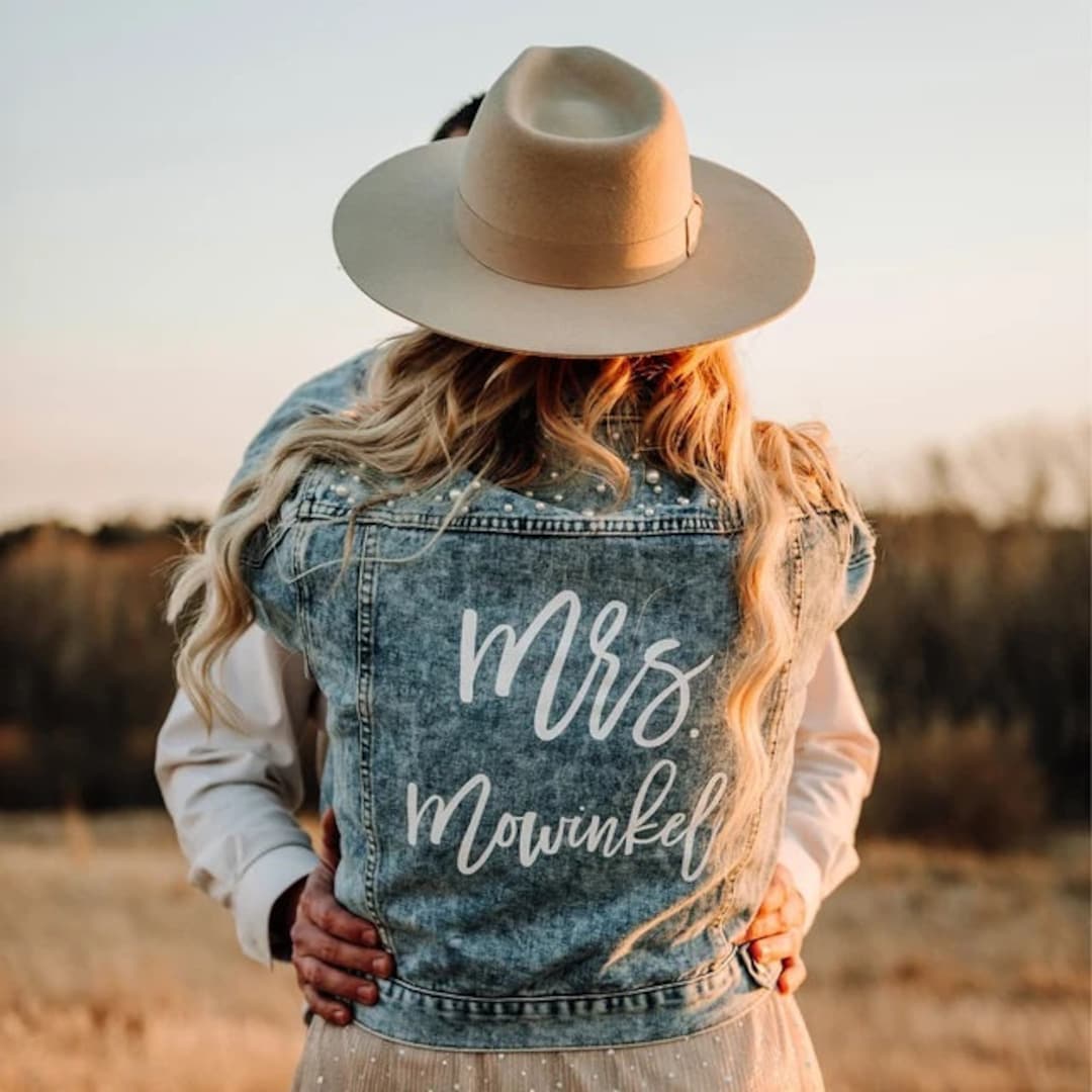 Bride Jean Jacket With Pearls, Pearl Jean Jacket, Bride Jean Jacket ...