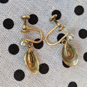 Vintage Signed Bal-ron Cameo Drop, Screw Back Earrings, 12k Gold Filled ...