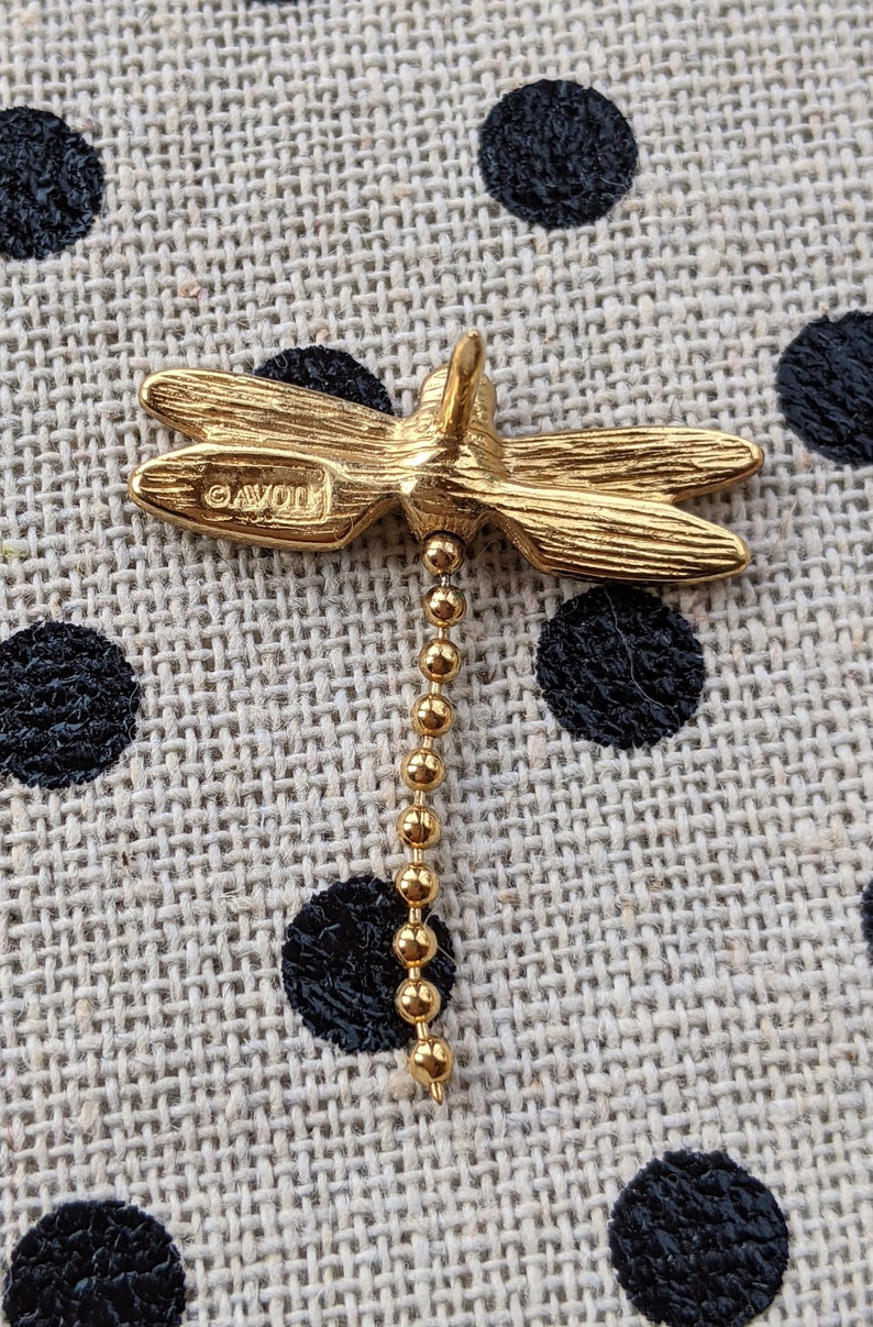 Vintage Signed Avon Dragonfly Lapel Pin Gold Tone With Enamel | Etsy