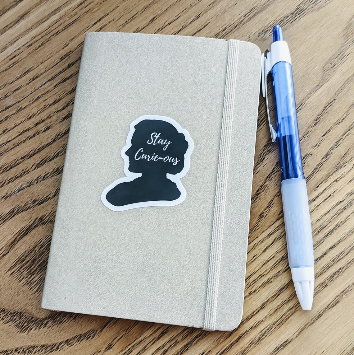 Marie Curie Chemistry Laptop Sticker Stay Curie-ous Notebook | Etsy
