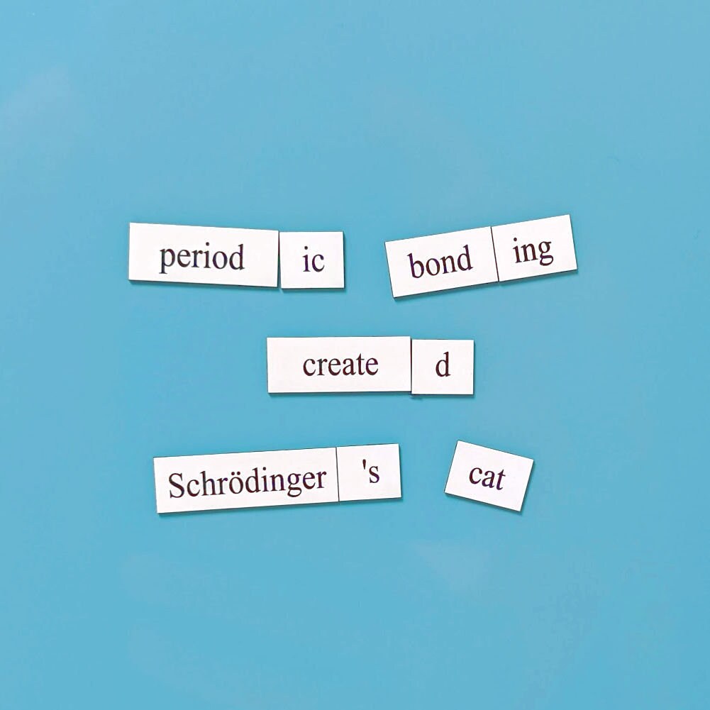 Physics Word Magnets | Refrigerator Message Magnets | Physics Poetry ...