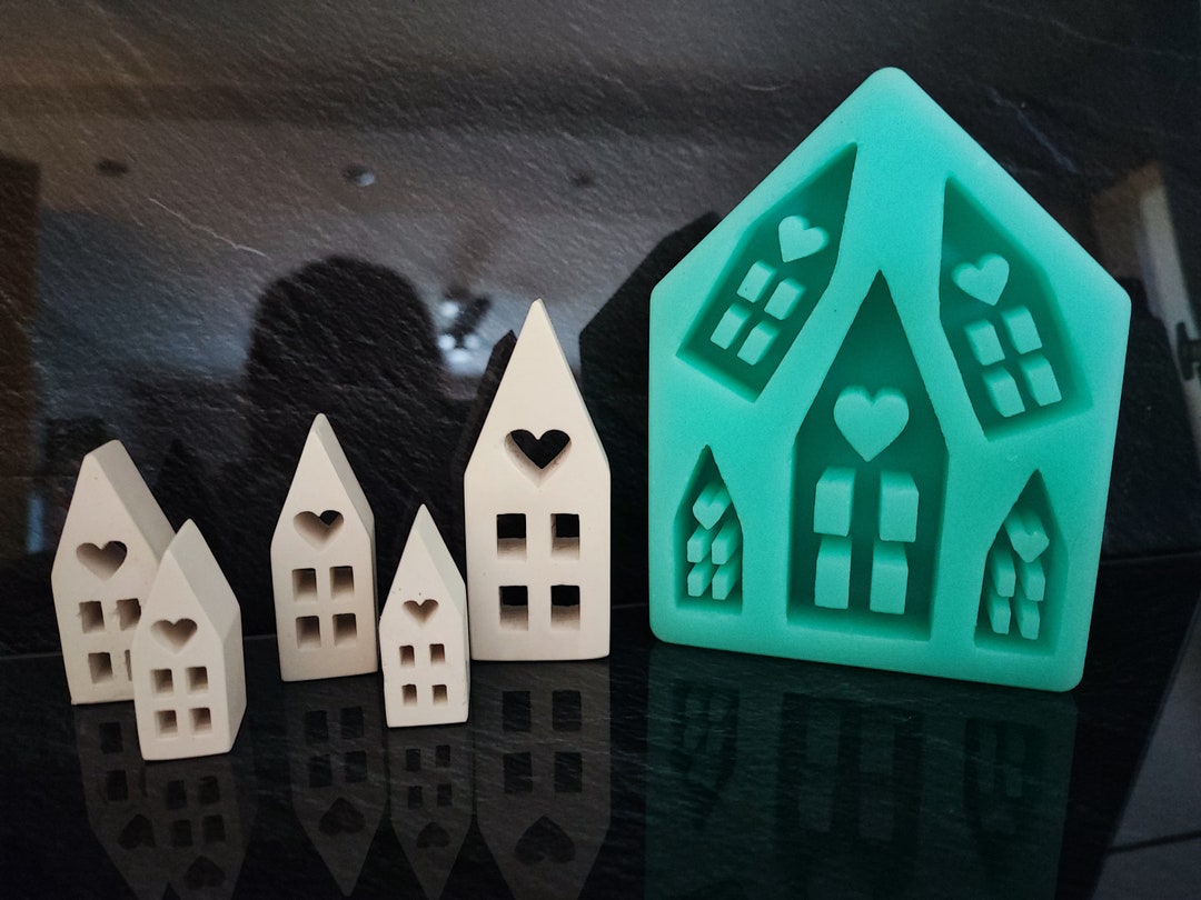 Silikonform / Gießform Häuser 5er Set - Etsy.de