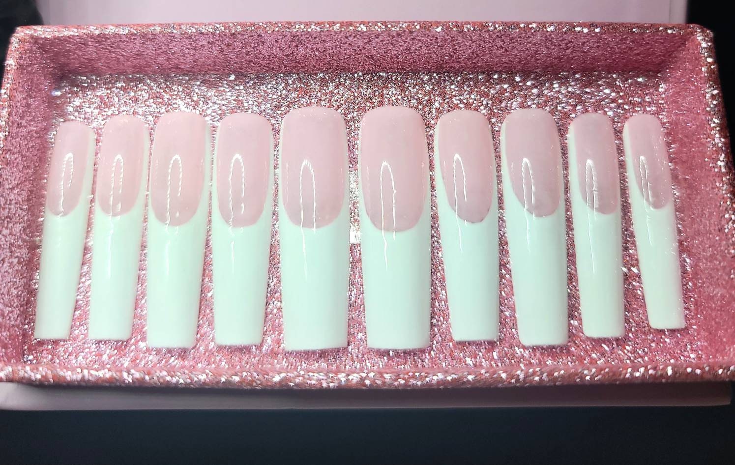 French Tip Nails/ Deep French Tip Nails/classic Nails / Press on Nails ...