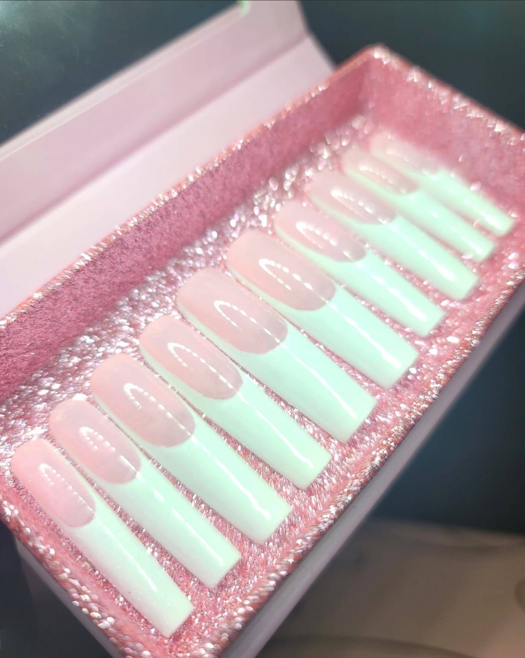 French Tip Nails/ Deep French Tip Nails/classic Nails / Press on Nails ...