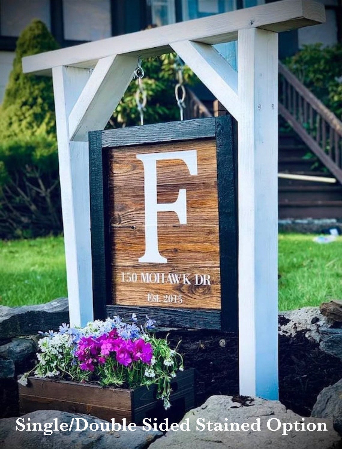 House Numbers Hanging Yard Sign Handmade Sign Personalized - Etsy