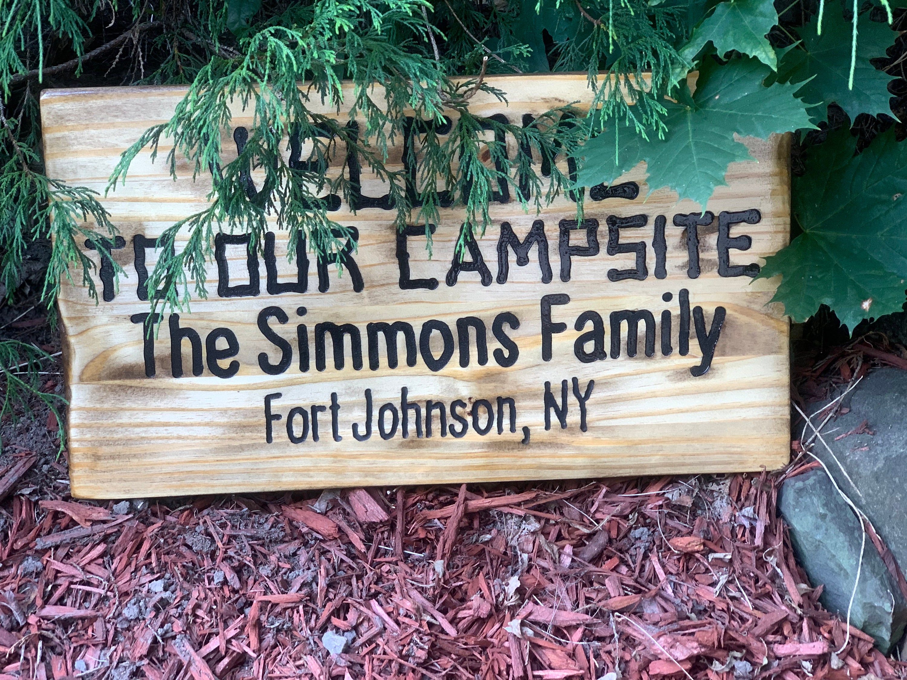 Campsite Hanging Signpersonalized Signhandmade Wooden Sign - Etsy UK