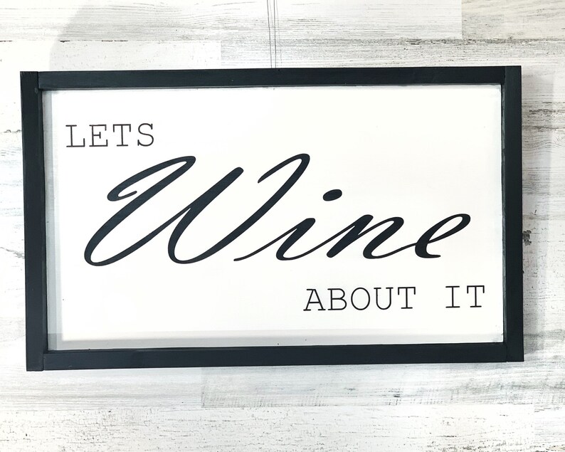 Hand Painted Wine Bar Sign, Rustic Kitchen Decor - Etsy