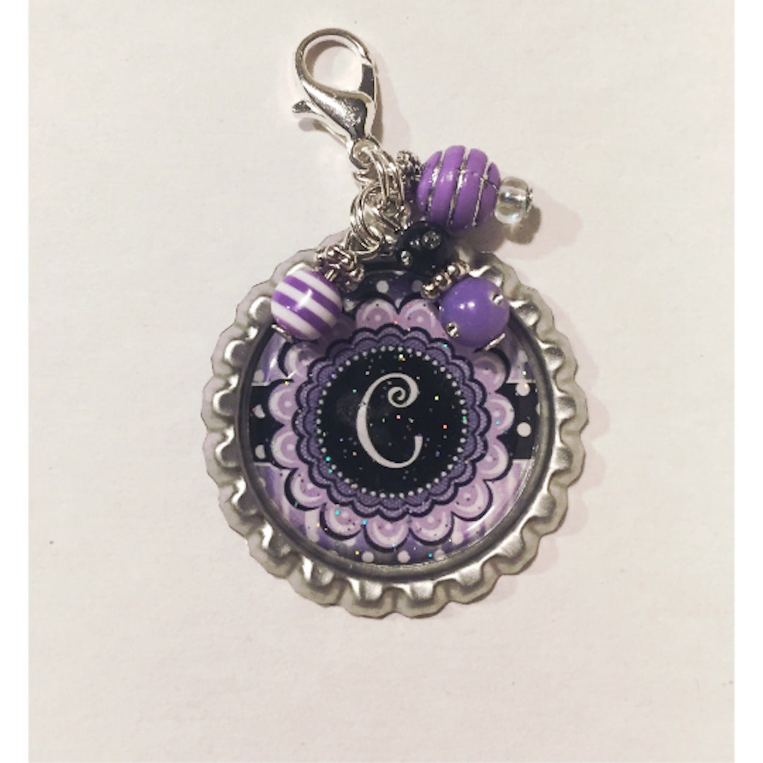 Fancy Monogram Zipper Pull With Coordinating Beads - Etsy