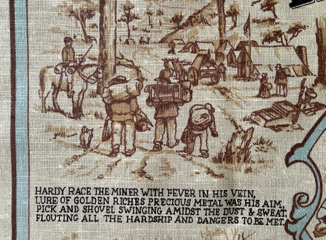 Early Australian Miners, Vintage Tea Towel - Etsy