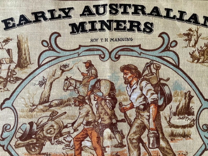 Early Australian Miners, Vintage Tea Towel - Etsy
