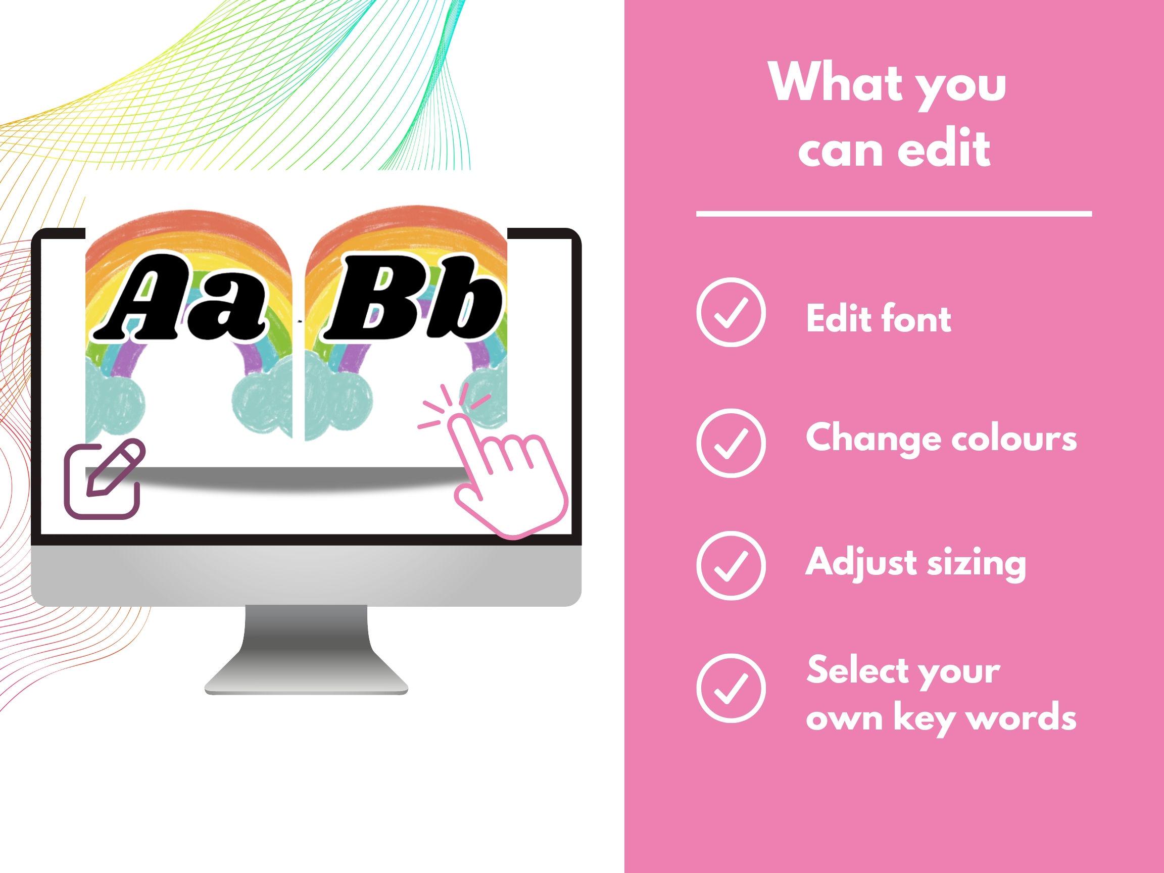 Boho Rainbow Alphabet Posters | A–Z Printable Classroom Decor | Pastel ...