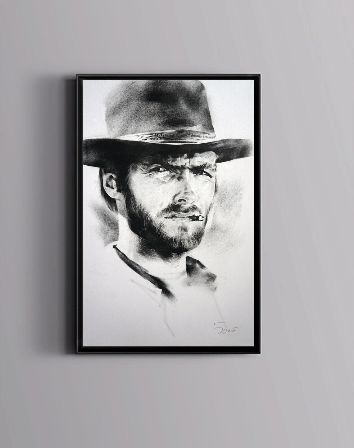 Clint Eastwood Painting Original Art Hollywood Actor in The | Etsy