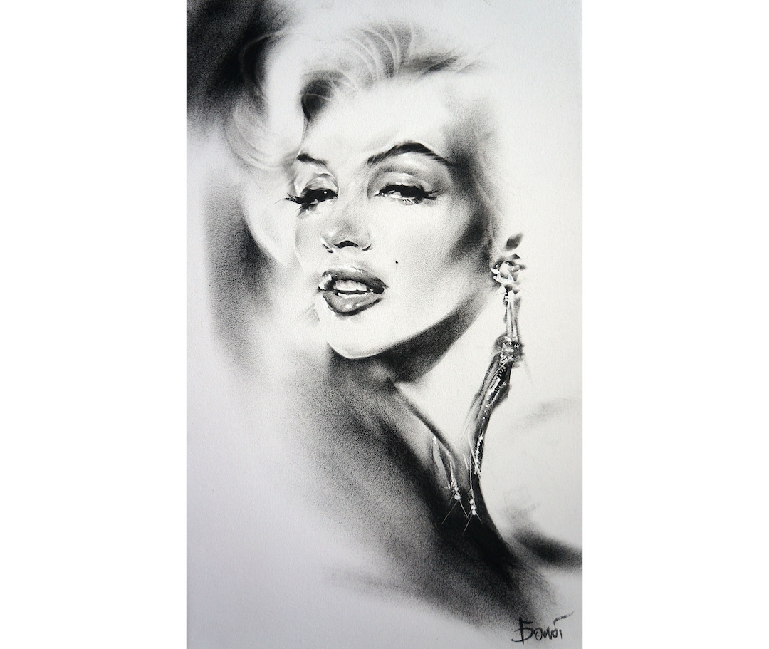 Marilyn Monroe Painting Original Art Hollywood Celebrity Woman Actress ...