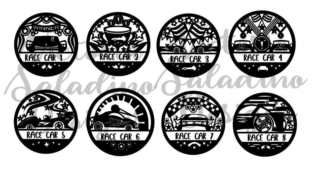 Race Car SVG Bundle: Round Winner Designs (digital File) - Etsy