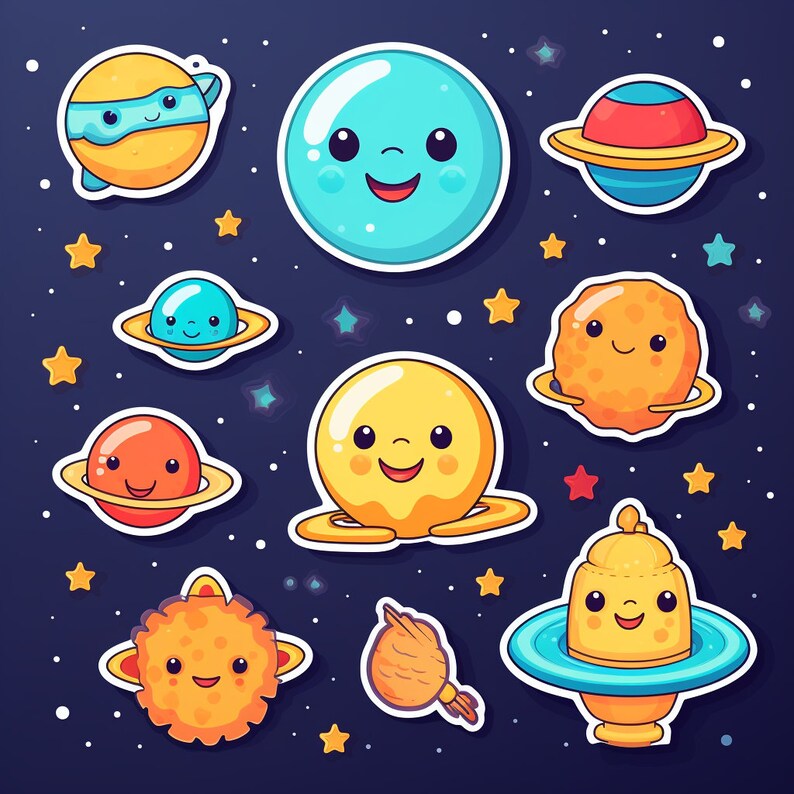 Ai-generated Space Pngs - Bright Cartoon Astronauts, Planets, Stars for ...