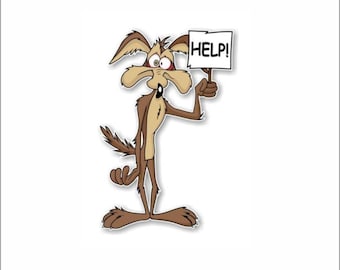 Wile E Coyote Help Vinyl Decal 6 Free Shipping - Etsy