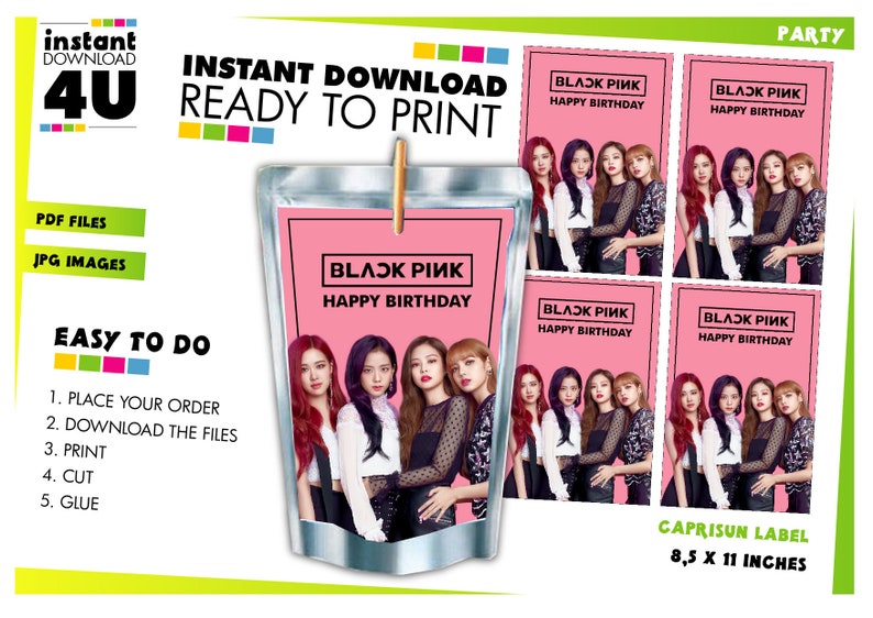 Blackpink Capri Sun Labels Digital Download Blackpink Lisa - Etsy