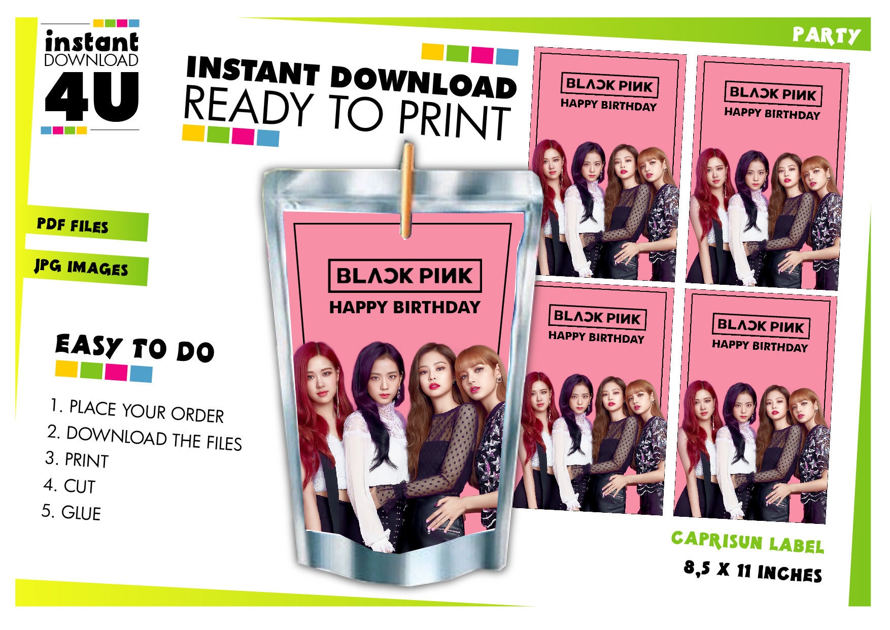 Blackpink Capri Sun Labels, Digital Download Blackpink Lisa Rose Jennie ...