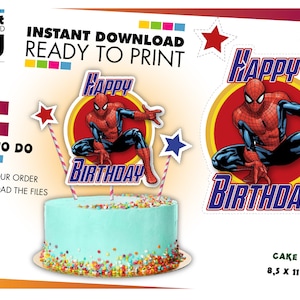 Printable Spiderman Cake Topper for Instant Download, Spiderman Digital ...