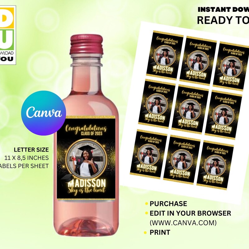 Mini Bottle Labels - Etsy