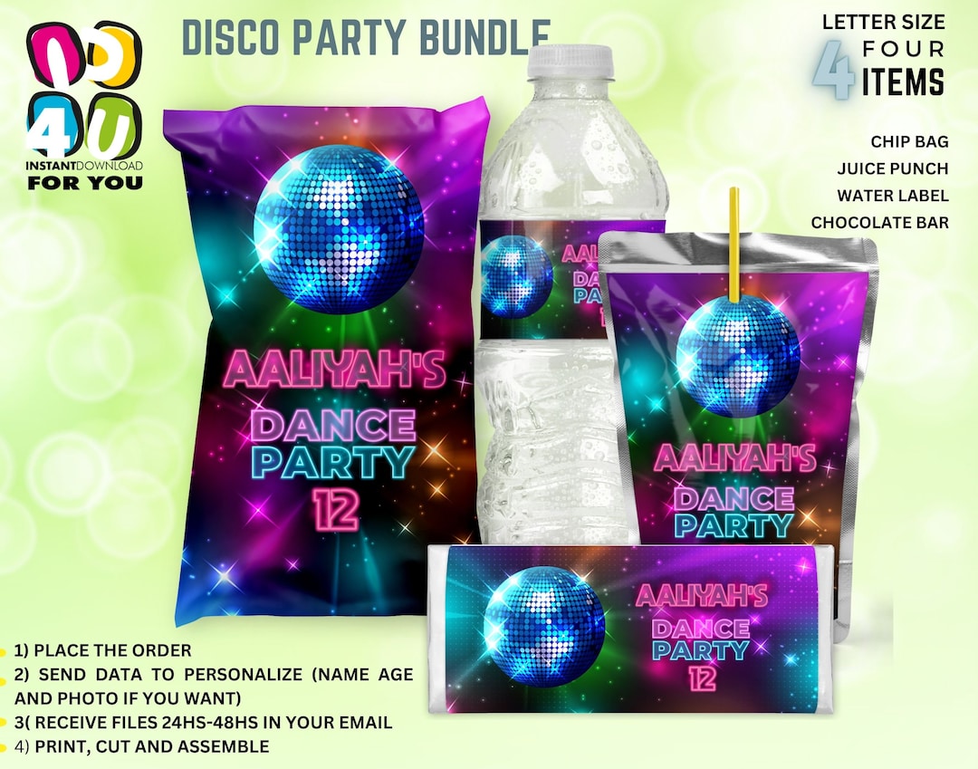 Adult Birthday Party Pack, Disco Custom Party Favors Decoration Pack - Etsy