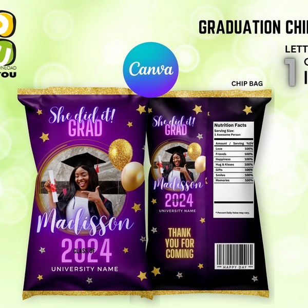 Graduation Chip Bags - Etsy