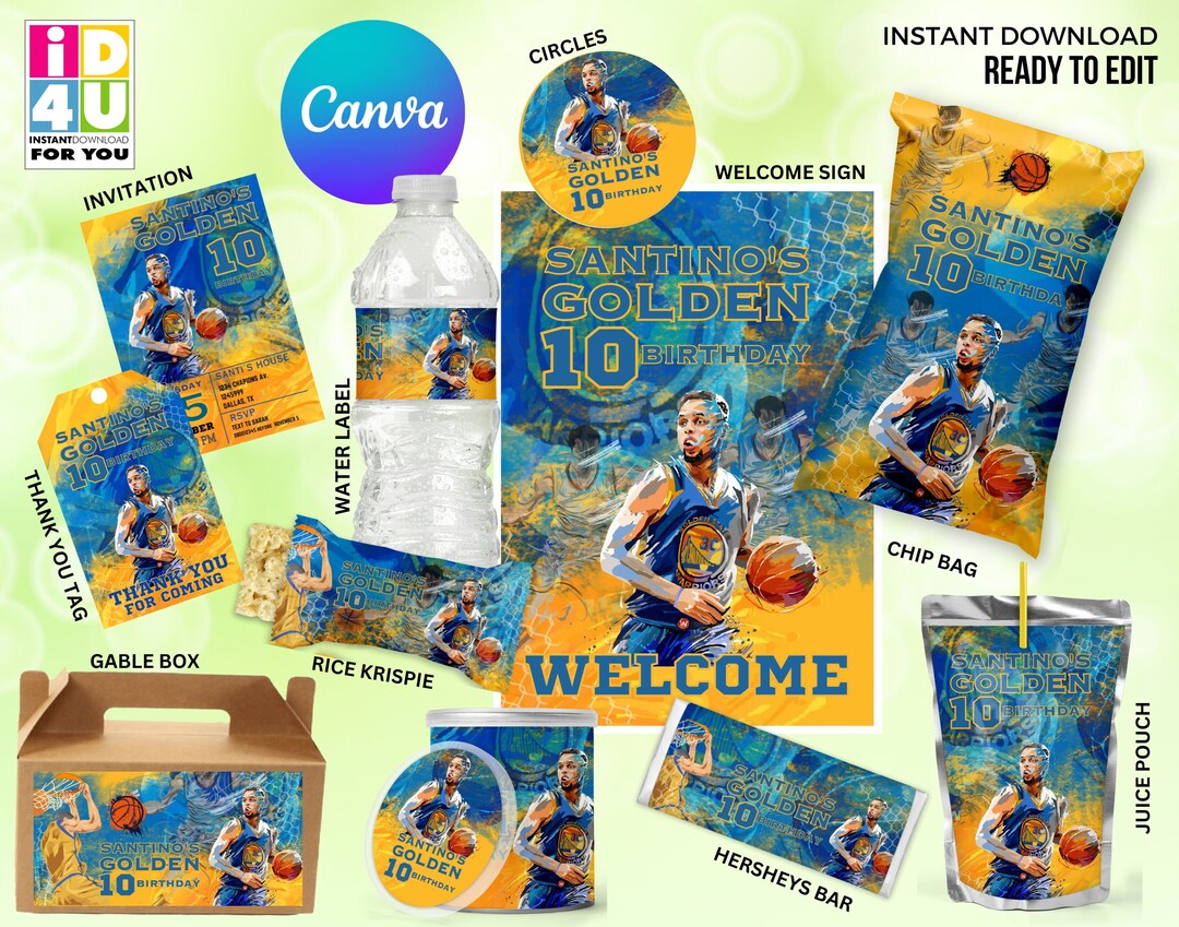 Basketball Party Bundle Editable Labels, Basketball Large Bundle 11 ...