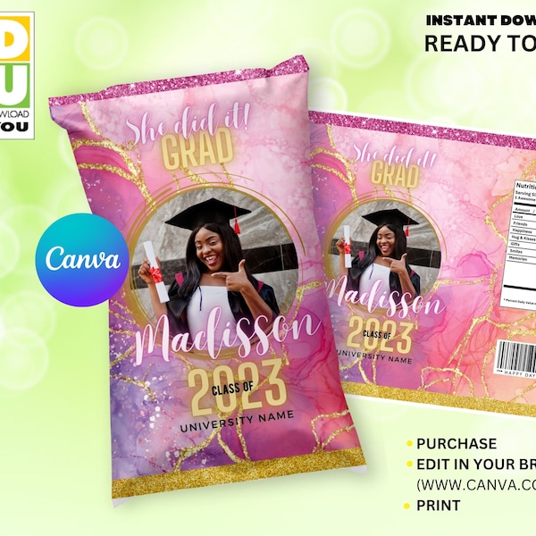 Graduation Chip Bags - Etsy