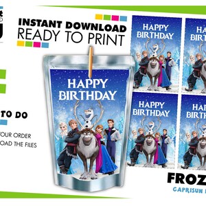 Frozen Themed Printable Capri Sun Labels for Birthday Parties, DIY ...