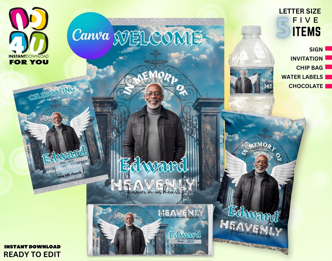 Celebration of Life Bundle Funeral Memorial Favors Set With ...