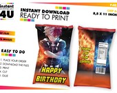 Anime Chip Bag Labels. Anime Birthday Digital Label. Anime - Etsy