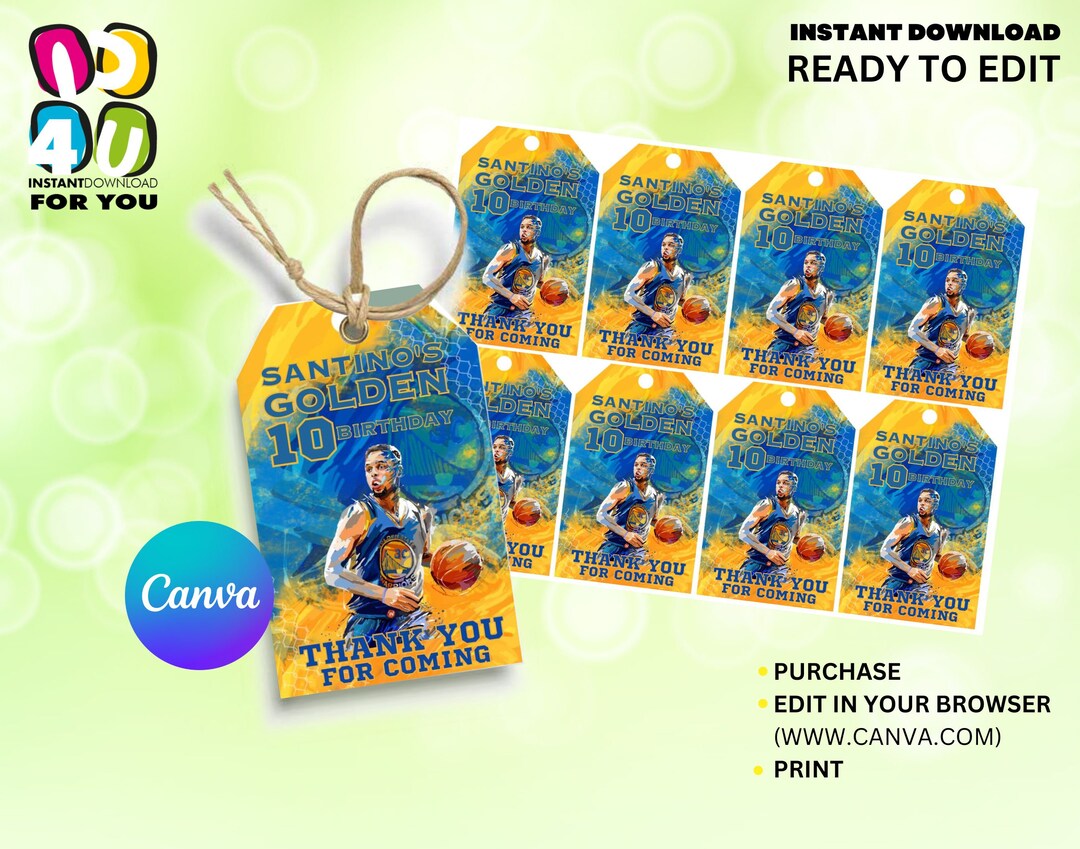Basketball Thank You Tags Editable Instant Download, Basketball Gift ...