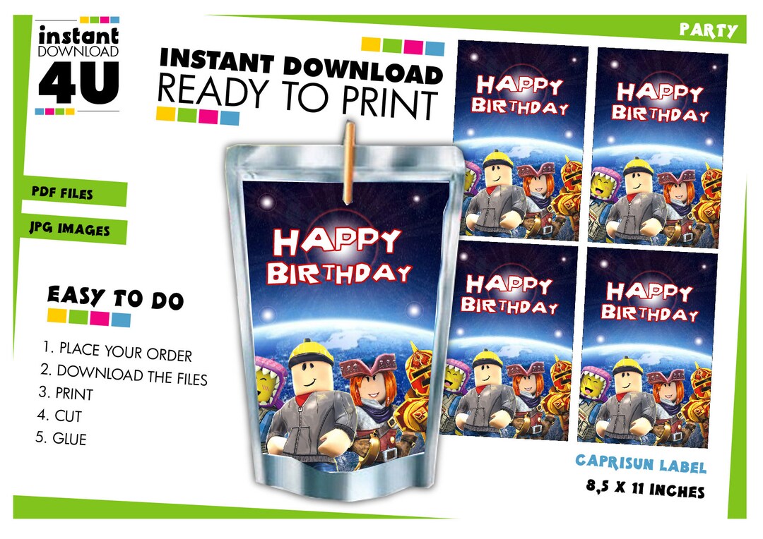 Roblox Capri Sun Label, Roblox Drink Label, Roblox Juice Label, Roblox ...