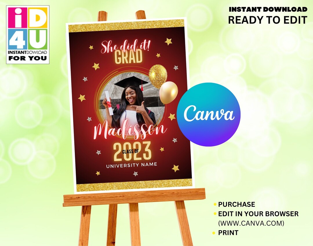 Graduation Class of 2023 Welcome Sign With Picture Editable, Photo ...