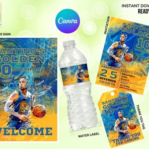 Basketball Party Bundle Editable Labels, Basketball Large Bundle 11 ...