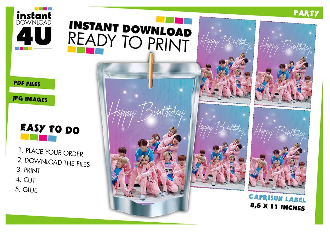 Stray Kids Capri Sun Labels. Stray Kids Kpop Pouches Label. Stray Kids ...