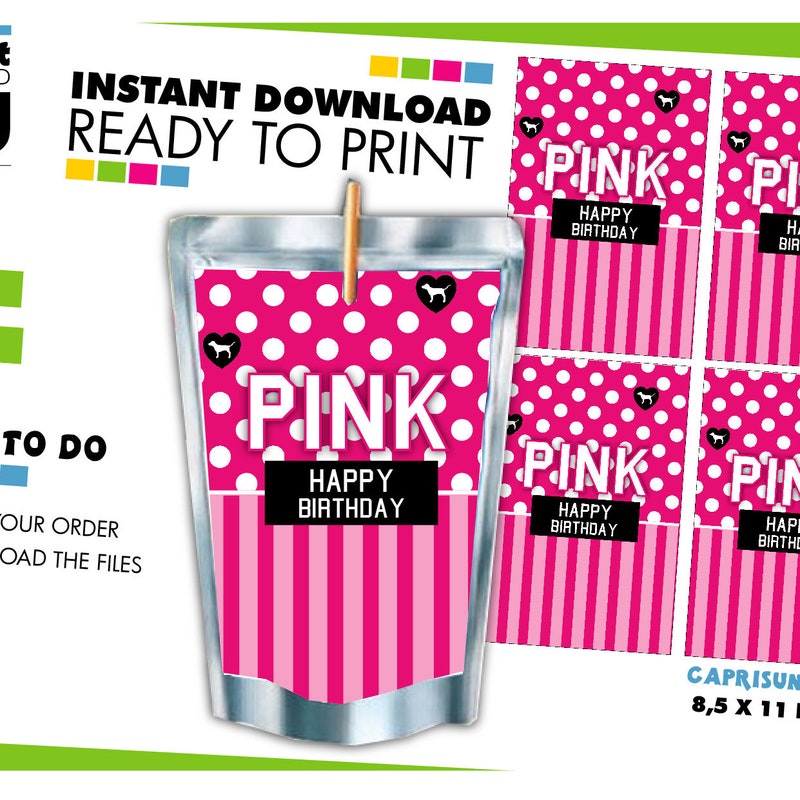 Victoria Secret Pink Party Supplies - Etsy
