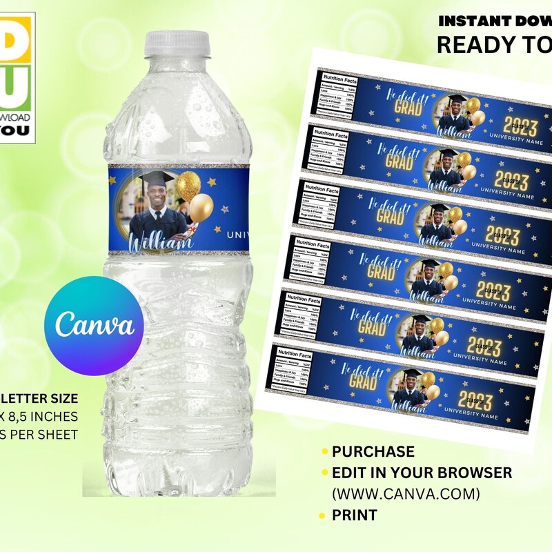 Graduation Water - Etsy