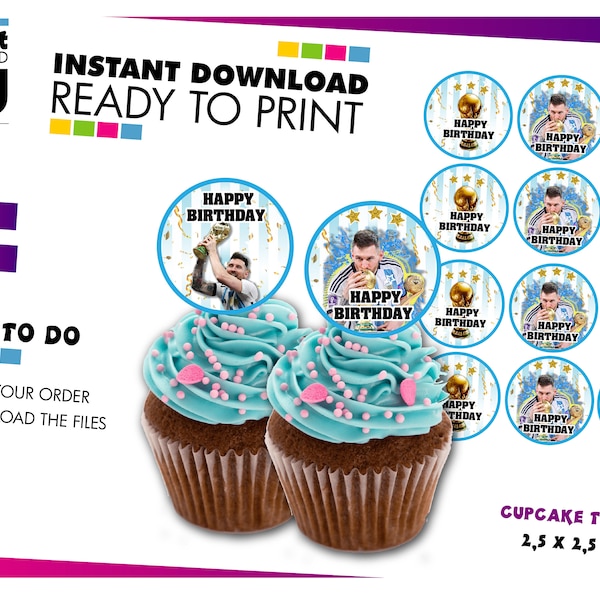 Messi Cupcake Toppers - Etsy