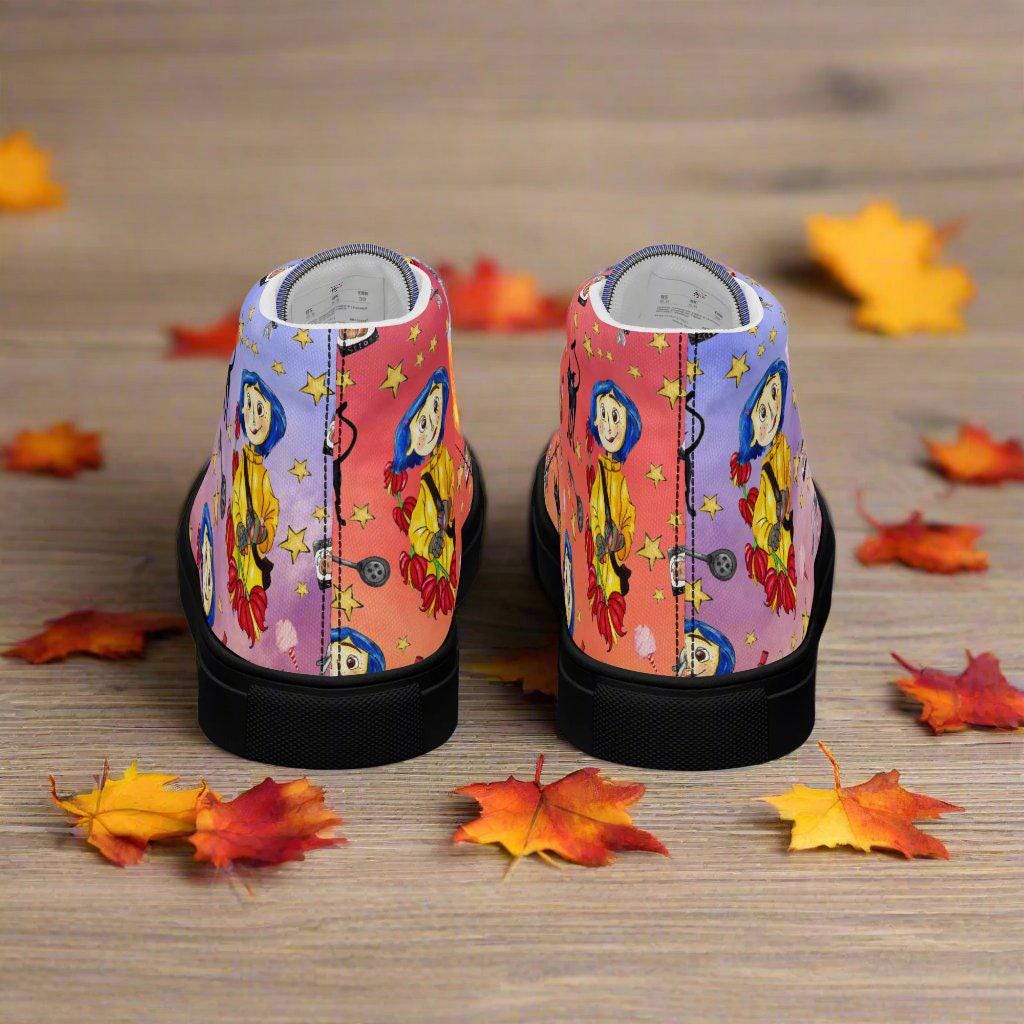 Coraline-inspired High Top Canvas Sneakers Women & Girls Coraline ...