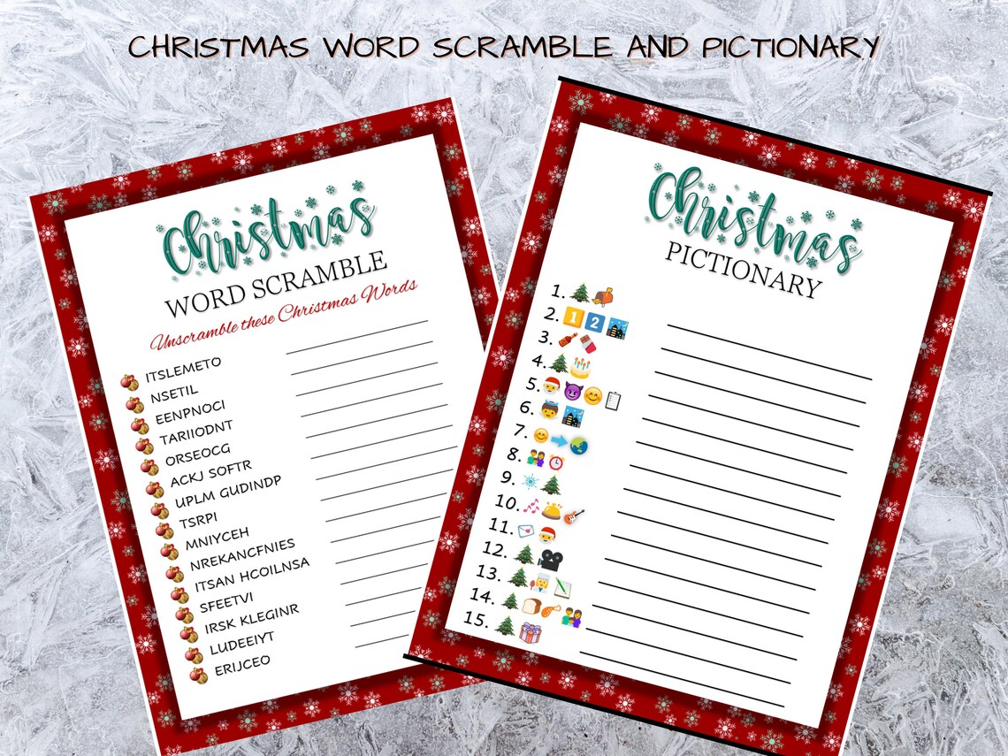 14 in 1 - Christmas Games - Christmas Bingo, Scavenger Hunt, Pictionary ...
