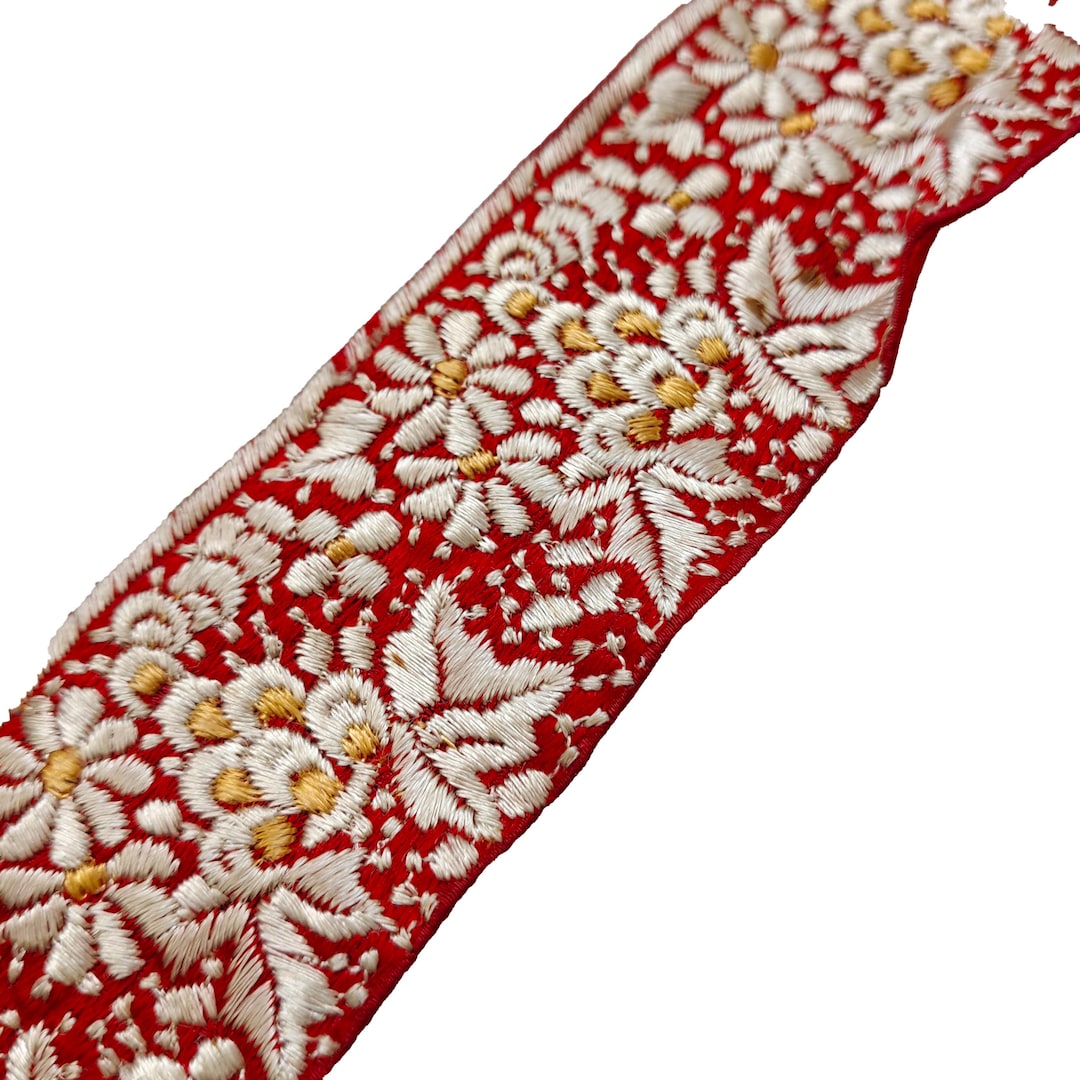 Vintage Parsi Gara Embroidery Border: Handcrafted Silk Indian Textile ...