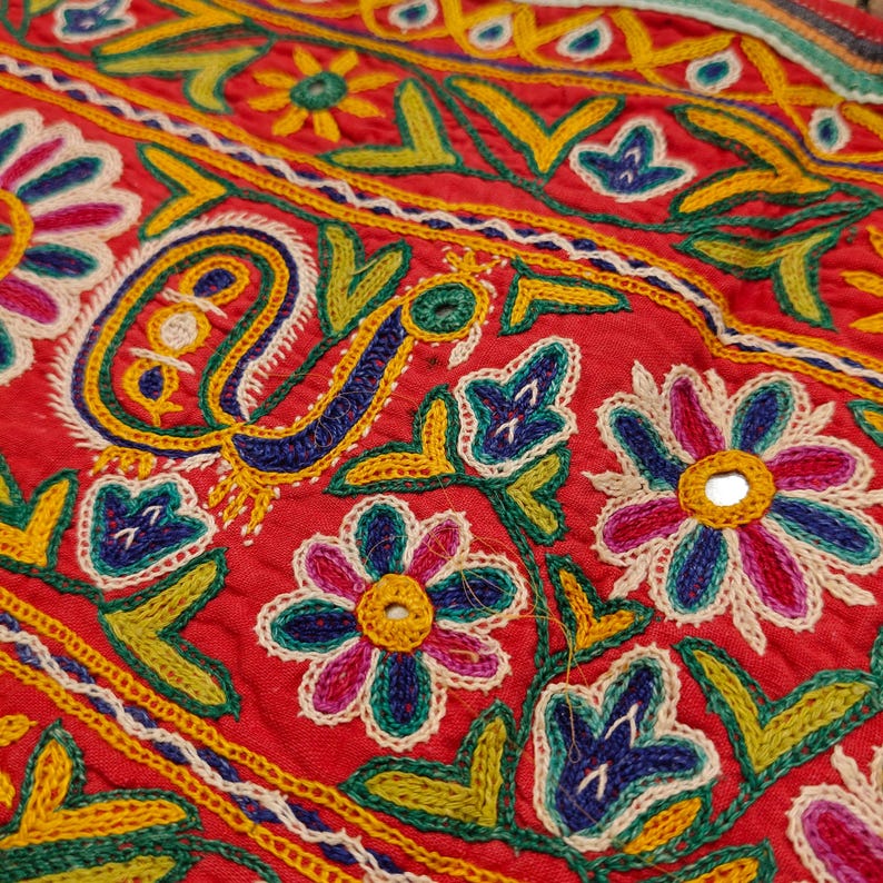 Vintage Gujarati Embroidered Toran: Mochi Bharat Aari Door Hanging ...